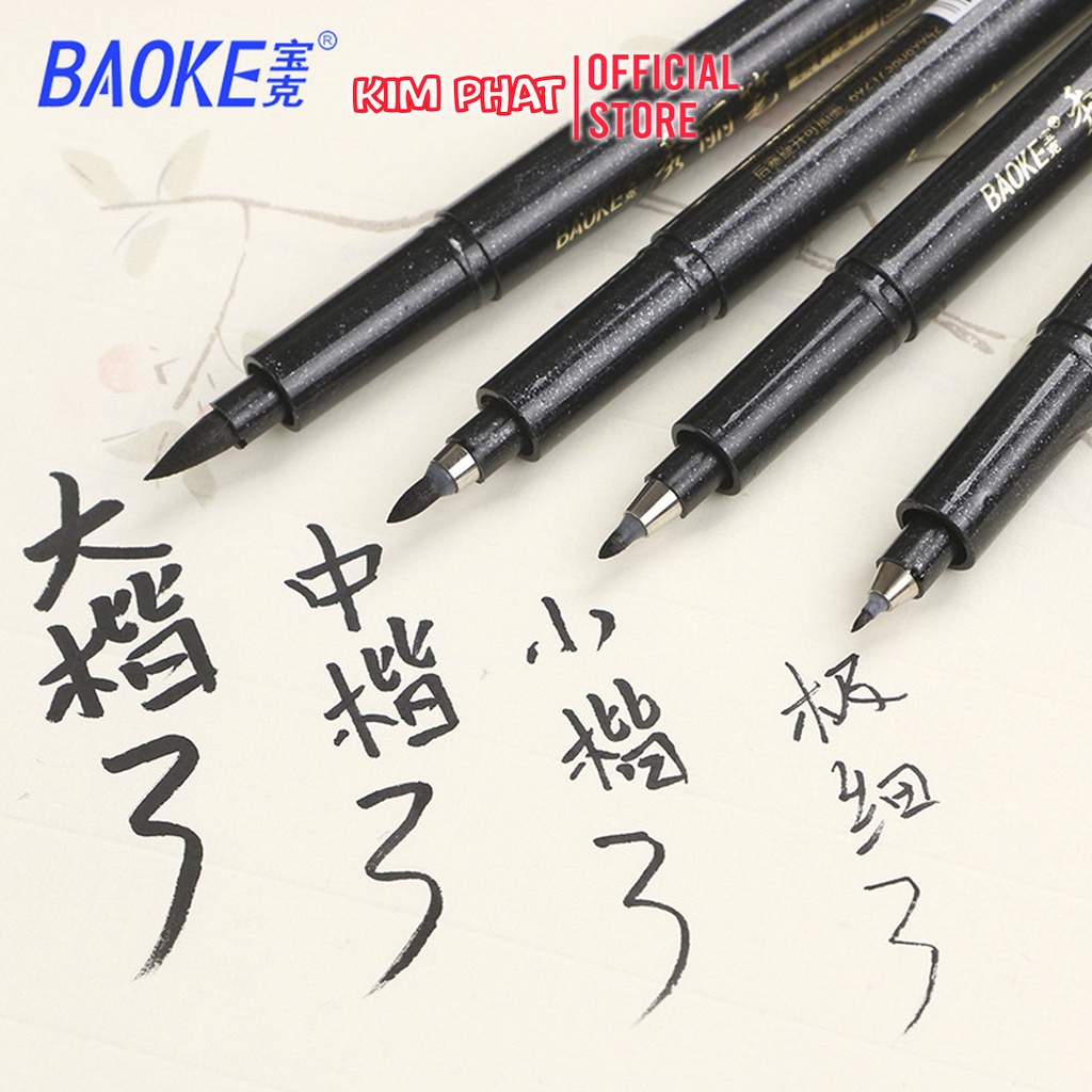Bút lông viết thư pháp chữ Hán calligraphy Baoke kèm 01 lọ mực, Brush ...