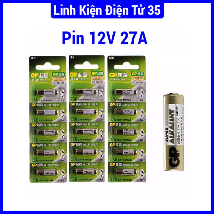 Pin 12V 27A GP Alkaline chất lượng cao, sử dụng trong các điều khiển từ ...