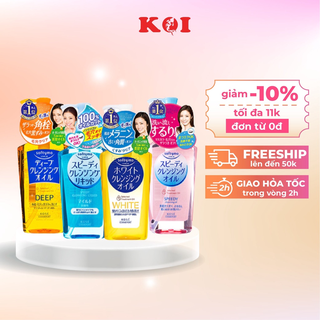 Dầu tẩy trang KOSE Softymo Cleansing Oil 230ml Nhật Bản sạch da loại bỏ tế bào chết giữ lại độ ...