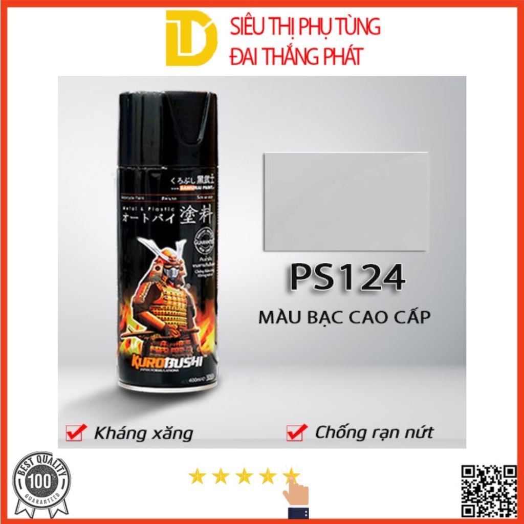Sơn Samurai sơn xịt xe máy PS124-MÀU BẠC CAO CẤP | Shopee Việt Nam
