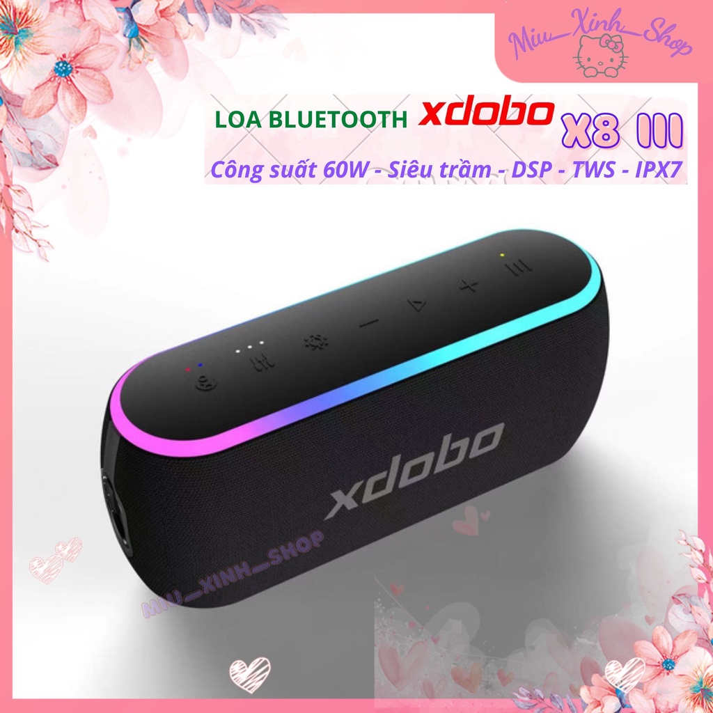 ★Chính hãng★ Loa Bluetooth Siêu Trầm Xdobo X8 III 60W - TWS- IPX7 - Led RGB bản nâng cấp của X8 ...