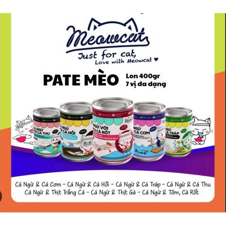Pate Meowcat Cho Mèo Lon 400g Siêu Ngon Nhiều Vị | Shopee Việt Nam