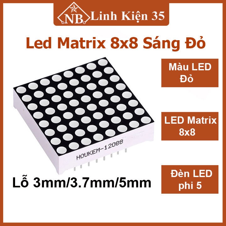 Led Matrix 8x8 ánh sáng đỏ điều khiển anot chung, làm biền quảng cáo ...