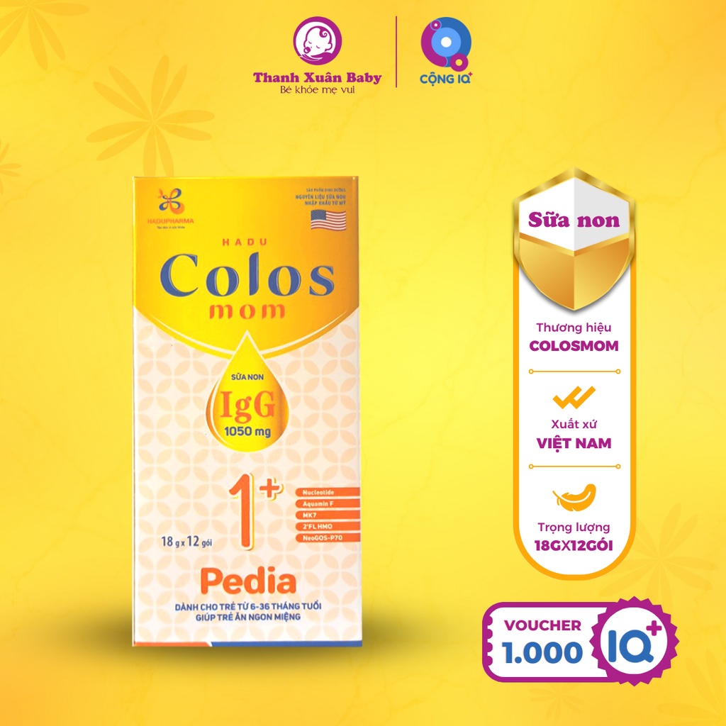 Sữa non Hadu Colos Mom Pedia 1+ bổ sung dưỡng chất giúp trẻ ăn ngon ...