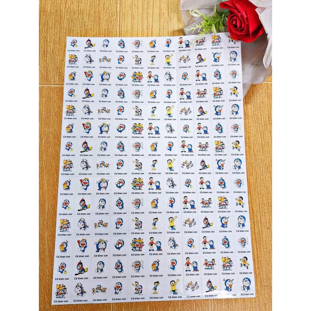 Sticker "CÔ KHEN CON - DOREMON" - Sticker khen thưởng học sinh | Shopee ...