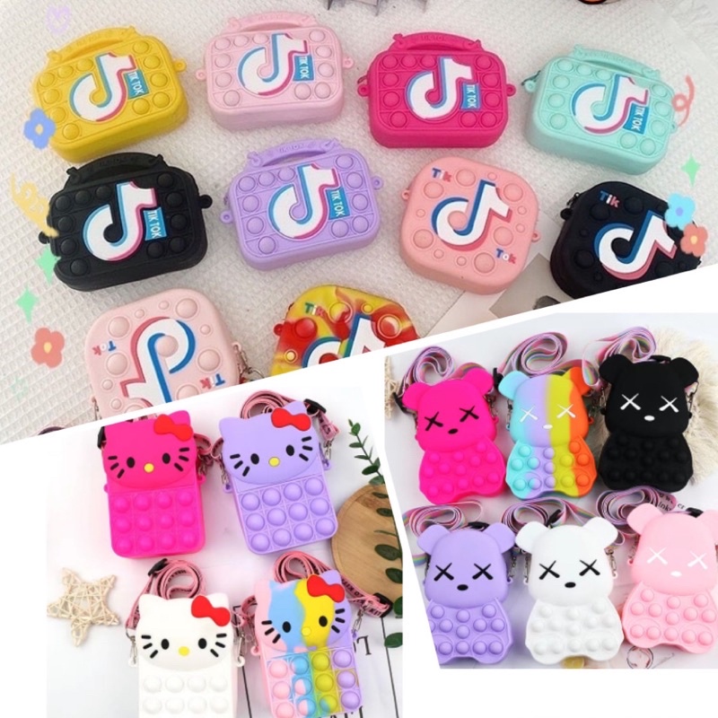 Túi Xách tik tok Virus Hình hello kitty kaws Hàng Có Sẵn | Shopee Việt Nam