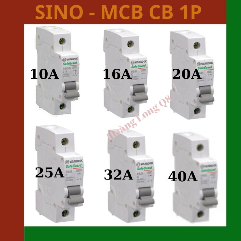Cầu dao Aptomat MCB CB 1 pha 1 Tép Sino 10A 16A 20A 25A 32A 40A | Shopee Việt Nam