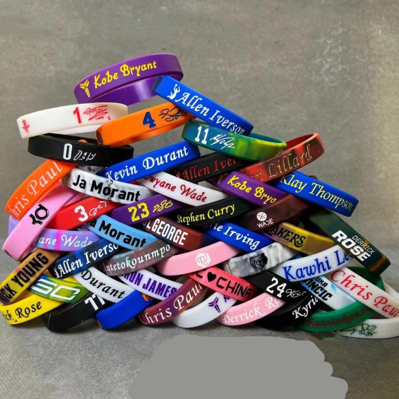 NBA Star Signed Silicone Boys Bracelet Bangle Little Gift Kobe James ...