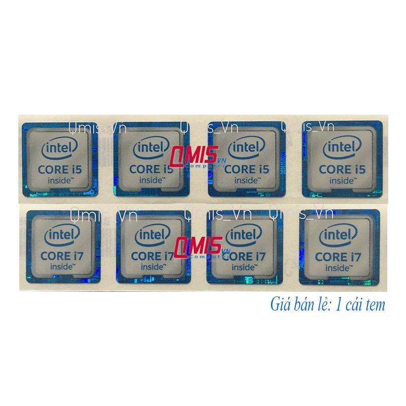 01 CÁI TEM LOGO INTEL CORE I5 I7 THẾ HỆ 6, GEN 6 - TEM CPU INTEL DÁN ...