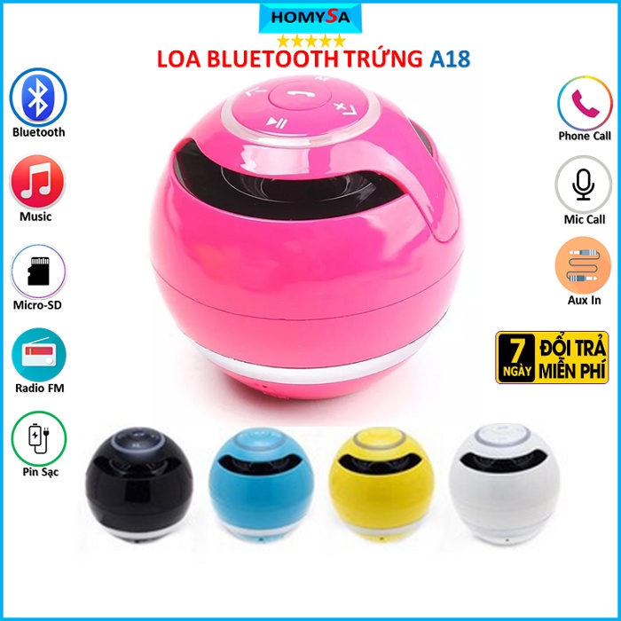 Loa bluetooth hình trứng A18 YST-175 quả cầu tròn bass mạnh mẽ - loa blutut nghe nhạc mp3 mini ...