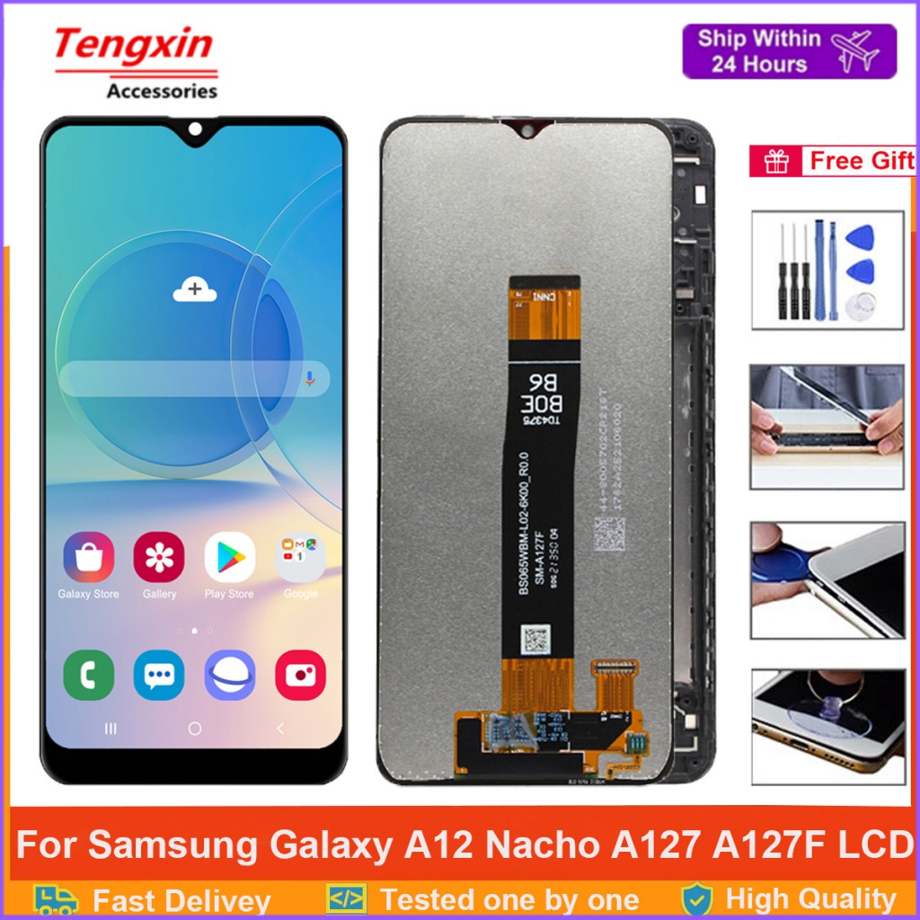 Màn hình 6,5 "; A127 cho Samsung Galaxy A12 Nacho A127 SM-A127F A127M ...