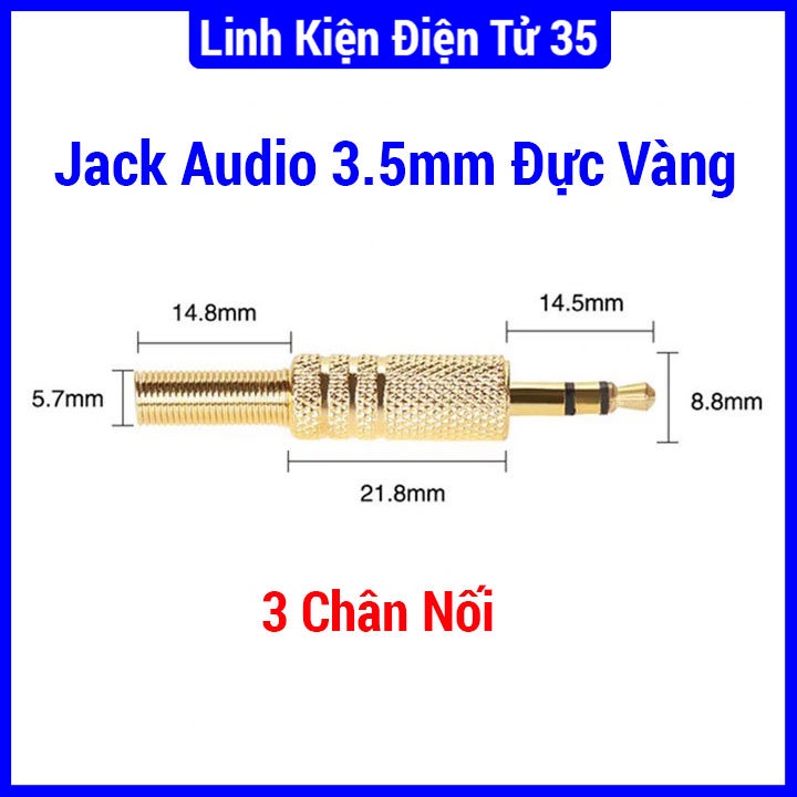 Jack audio 3.5mm đực màu vàng gold cao cấp 1 chiếc, sử dụng thiết bị ...