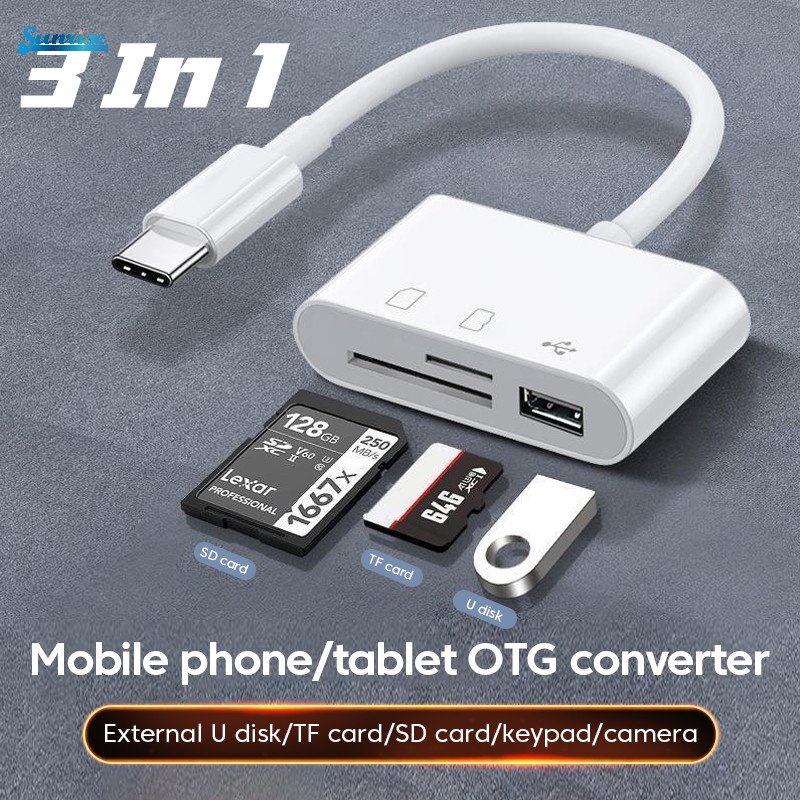 Đầu Đọc Thẻ Nhớ TF SD TF SD 3 Trong 1 Nhỏ Gọn Cổng USB Type C Cho Điện Thoại | Shopee Việt Nam