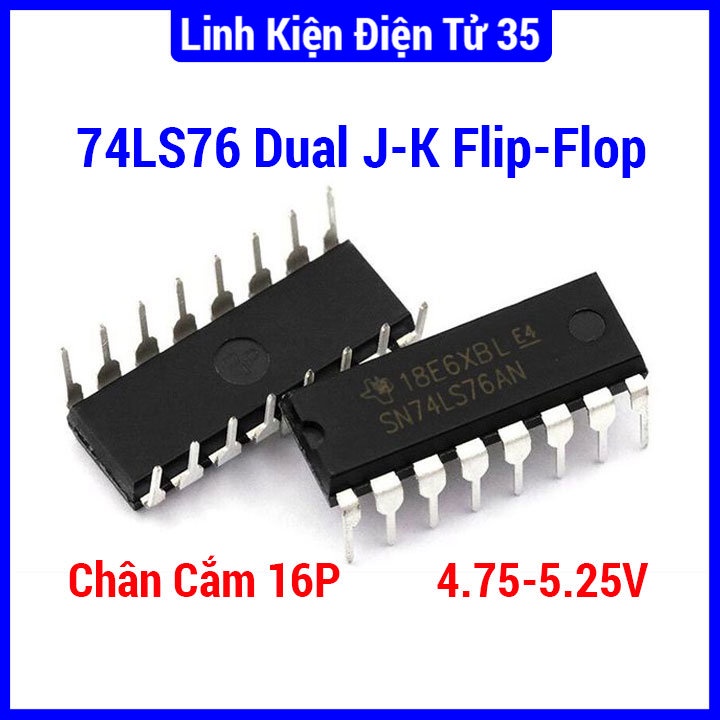 Linh kiện 74LS76 Dual J-K Flip-Flop, sử dụng trong mạch điện kỹ thuật số | Shopee Việt Nam