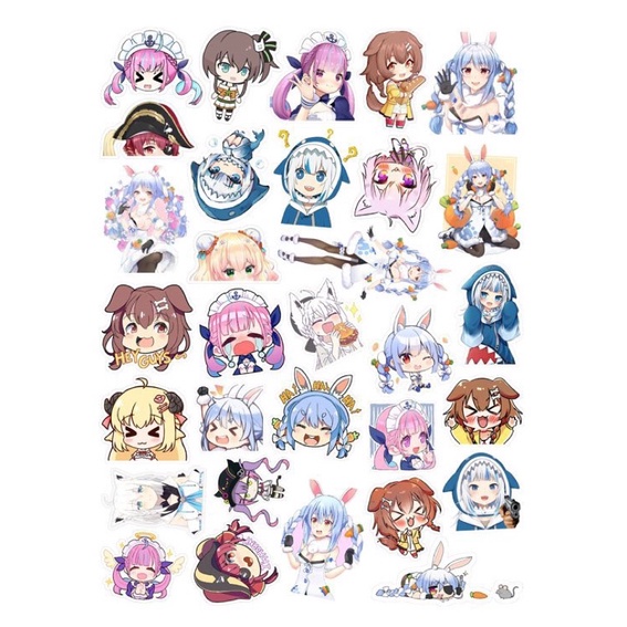 sét 30-60 Sticker Hololive decal ép lụa/hình dán vtuber Hololive ...