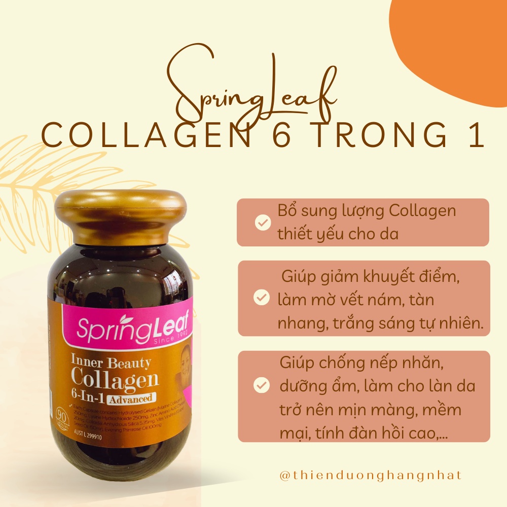 Viên uống bổ sung COLLAGEN SpringLeaf Inner Beauty Collagen 6 trong 1 ...