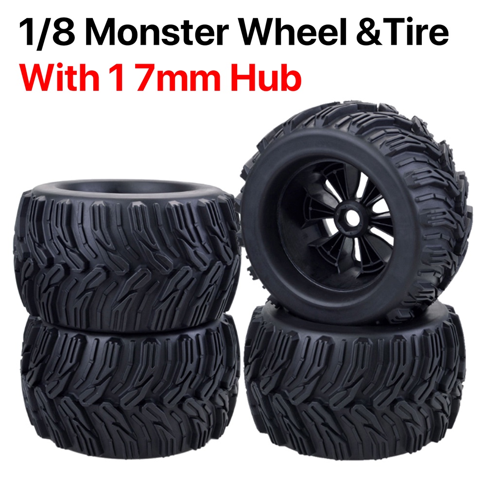 4PCS 170mm Wheel Rim & Tires for 1/8 Monster Truck Traxxas HSP HPI ...