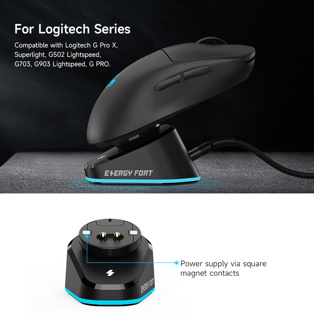 Energyfort bên thứ ba Chuột chơi game Bộ sạc không dây cho Logitech ...