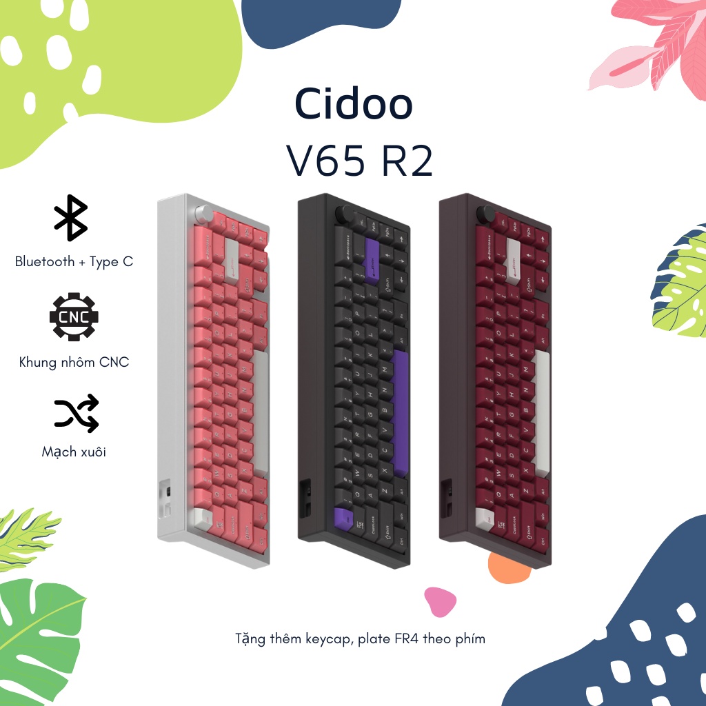 Bàn phím cơ tùy chỉnh KIT V65 R2 mới nhất 2 chế độ kết nối | hỗ trợ ...