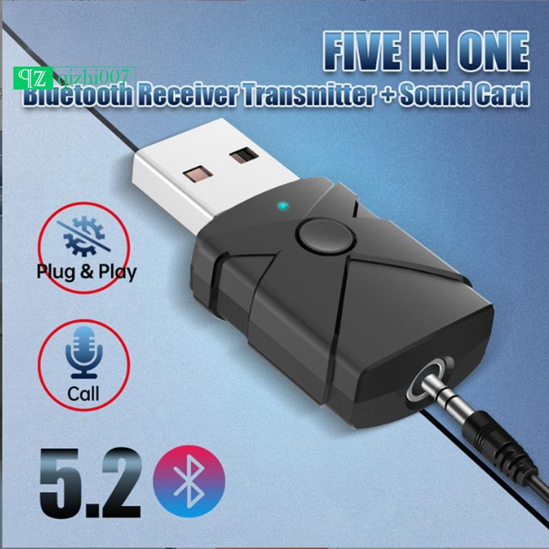 USB Bluetooth 5.2 Audio Adapter Wireless Receiver Transmitter Sound ...