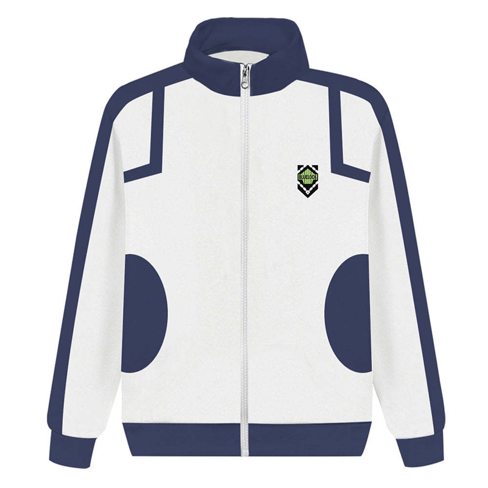 Blue lock cosplay quần áo thể thao áo khoác có dây kéo bộ trang phục ...