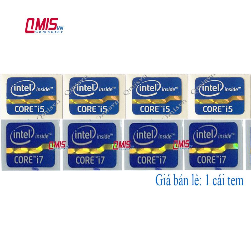 01 cái TEM LOGO INTEL CORE I5 I7 Thế hệ 2 3, Gen 2 3 - TEM LOGO CPU ...
