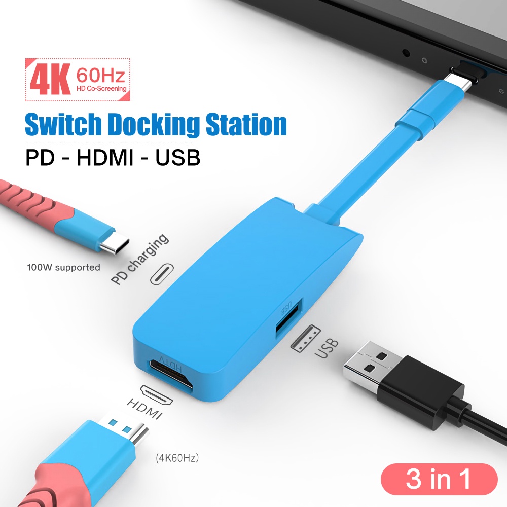 Bộ Hub Chuyển Đổi USB C Hub TV 3 Trong 1 Cho Nintendo Switch OLED USB C ...