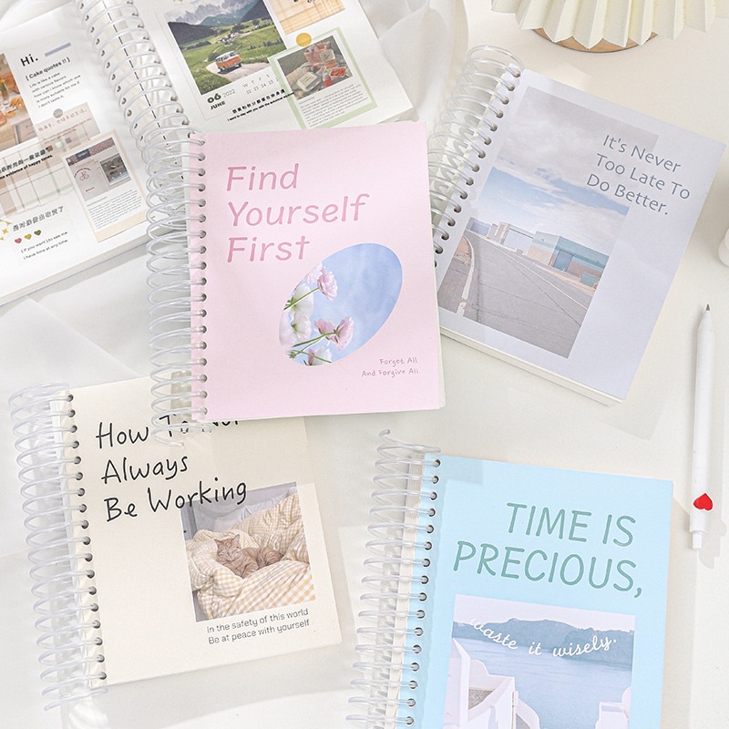 Sổ Notebook Lò Xo to Sổ tay ghi chép KH cá nhân Màu pastel bản vuông lò ...