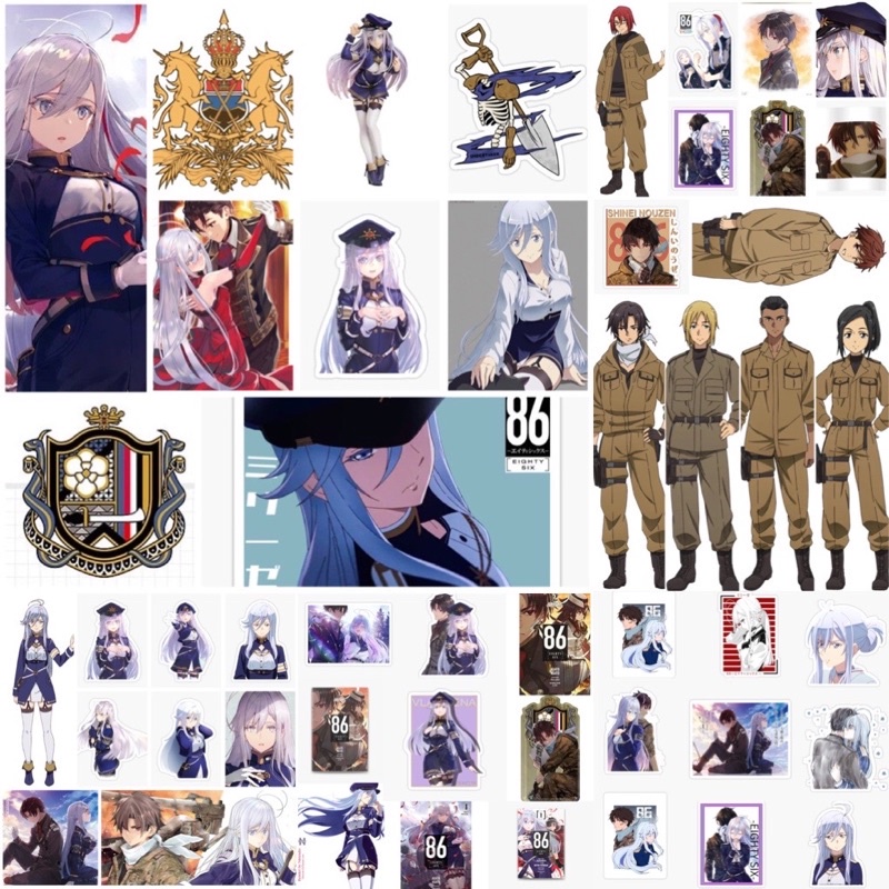 Sticker anime 86 Eighty six 30-60 cái khác nhau/ hình dán 86- Eighty ...