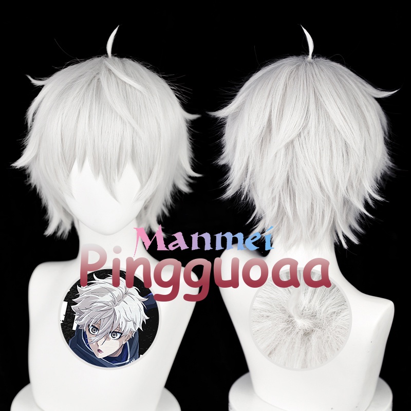 Anime BLUE LOCK Seishiro Nagi Cosplay Wigs Silver White 30cm Short ...
