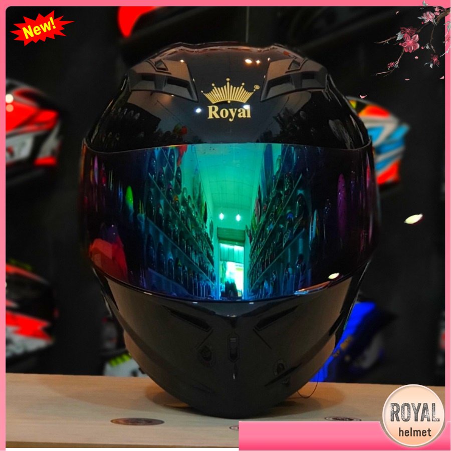 Mũ bảo hiểm full face 2 kính Royal M266 đen bóng cao cấp, hàng chính ...