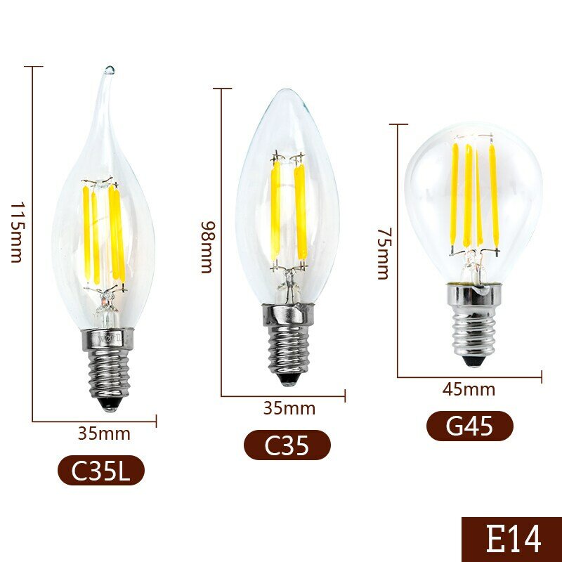 Bóng Edison C35 quả nhót / led râu (bóng nến) 4w đuôi E14/E27 | Shopee ...