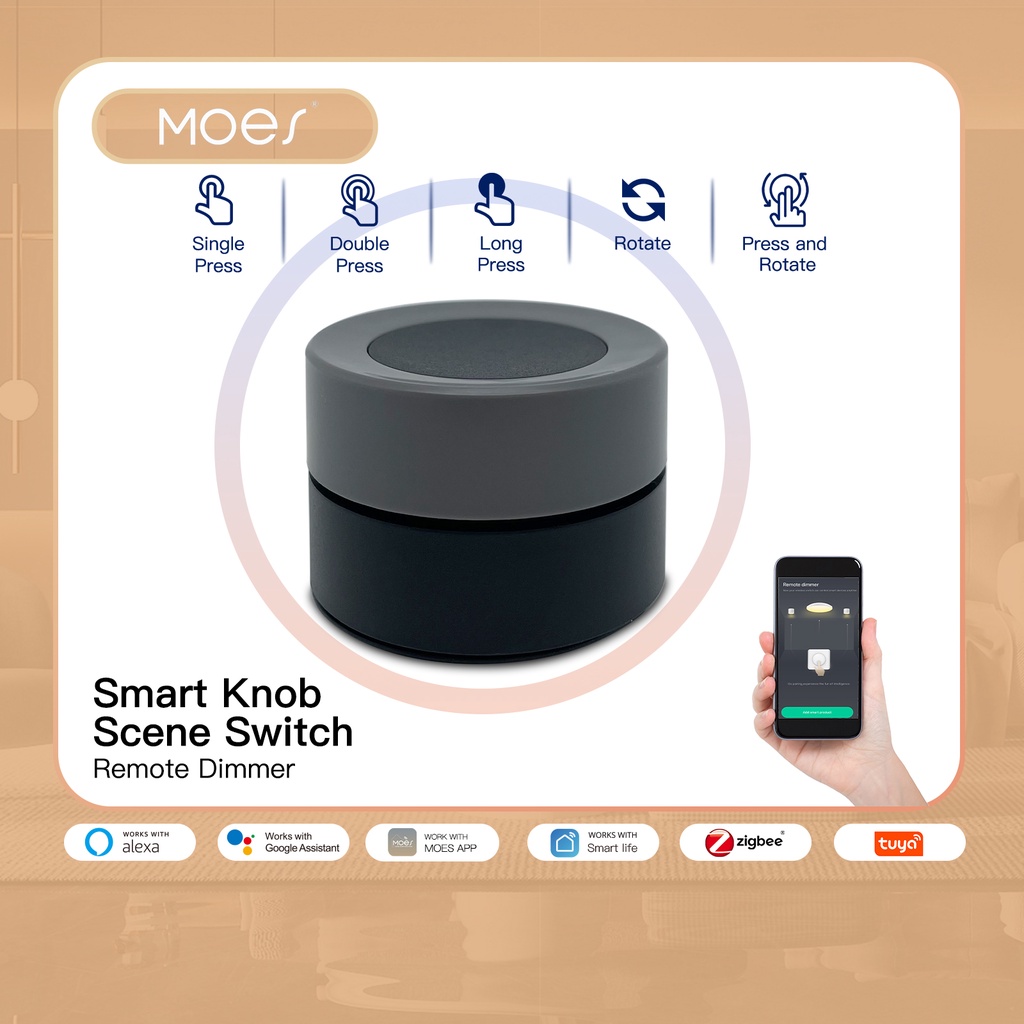 New Tuya ZigBee Smart Knob Switch Nút điều khiển chuyển cảnh không dây | Shopee Việt Nam