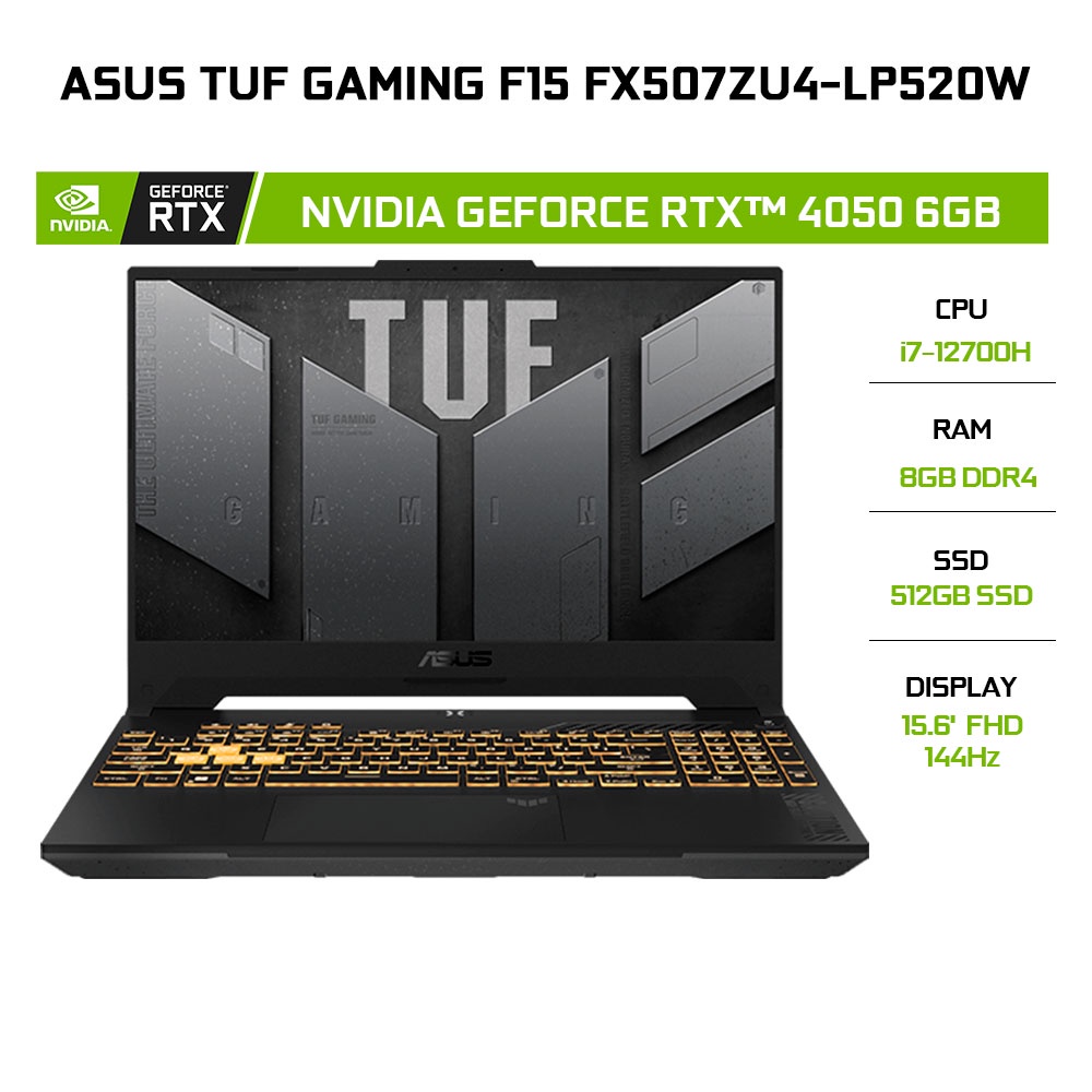 Laptop ASUS TUF Gaming F15 FX507ZU4-LP520W i7-12700H 8G 512G RTX 4050 | Shopee Việt Nam