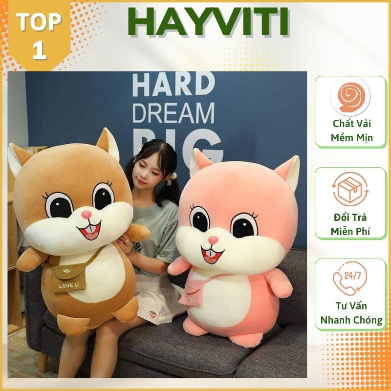 Gấu bông sóc đeo túi dễ thương, thú nhồi bông to khổng lồ hình con sóc cute 50cm/70cm/95cm - Quà ...