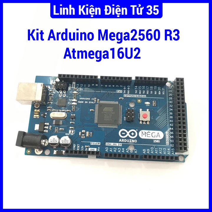 Kit Arduino Mega2560 R3- Atmega16U2, mạch chính hãng, được thiết kế và sử dụng các linh kiện ...