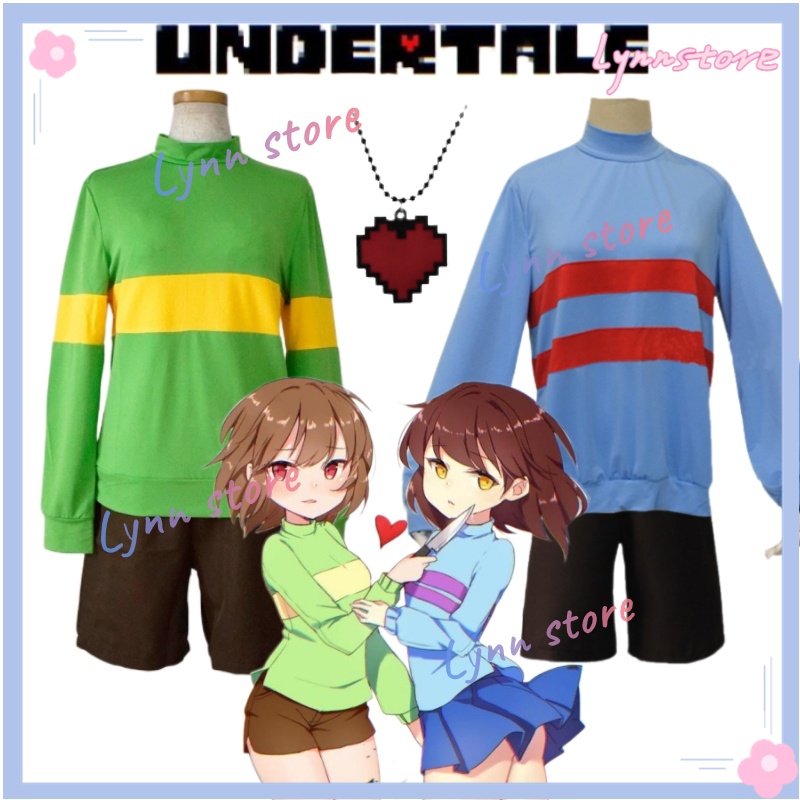 Cod Game '' Áo Chui Đầu Tay Dài Hóa Trang Nhân Vật FRISK CHARA Màu Xanh ...
