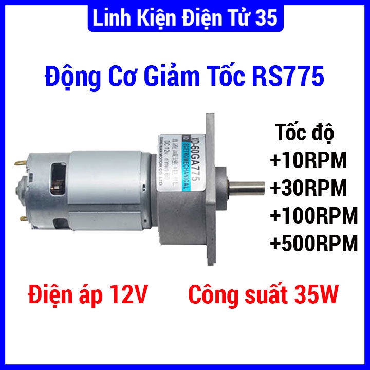 Động cơ giảm tốc Planet RS775 12VDC 35W, làm từ hợp kim, có độ bền cao ...