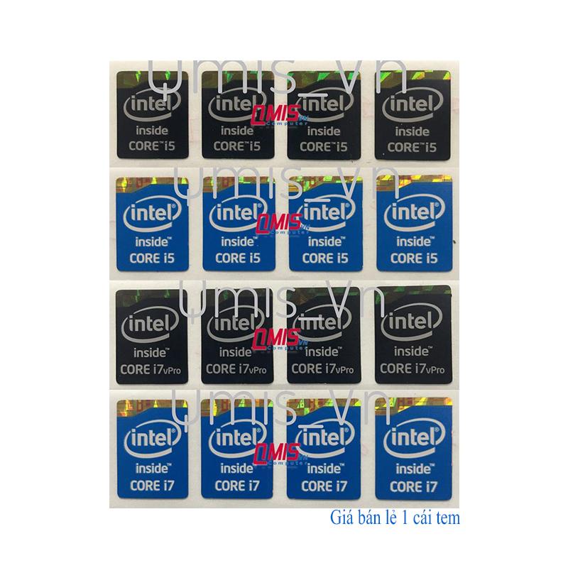 01 CÁI TEM LOGO INTEL CORE I3 I5 I7 THẾ HỆ 4 5, GEN 4 5 - TEM LOGO CPU ...