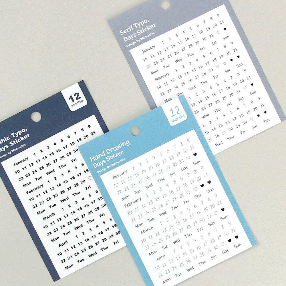 STICKER NGÀY THÁNG TRANG TRÍ BULLET JOURNAL, PLANNER, NOTEBOOK ...