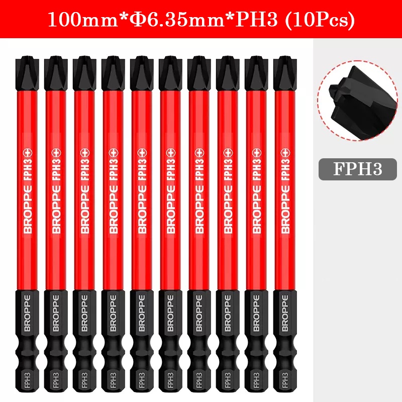 Fph1 FPH2 FPH3 Tua Vít Phillips Flat Head 1 / 4 Inch Shank Bộ tuốc nơ ...