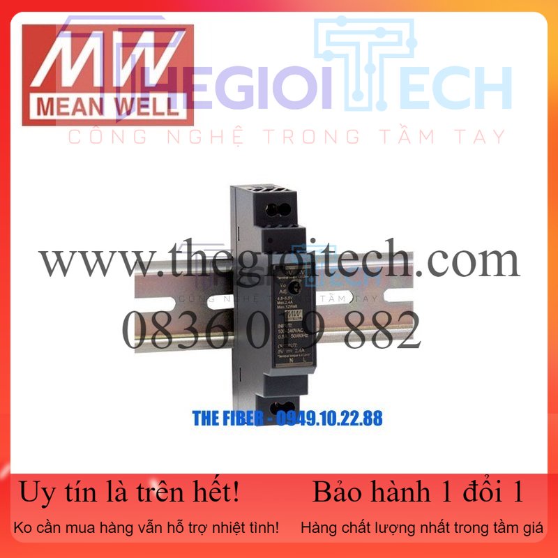 Bộ đổi nguồn điện HDR-15-24 AC220V - DC24V 15W 0.63A gắn thanh RAY ...