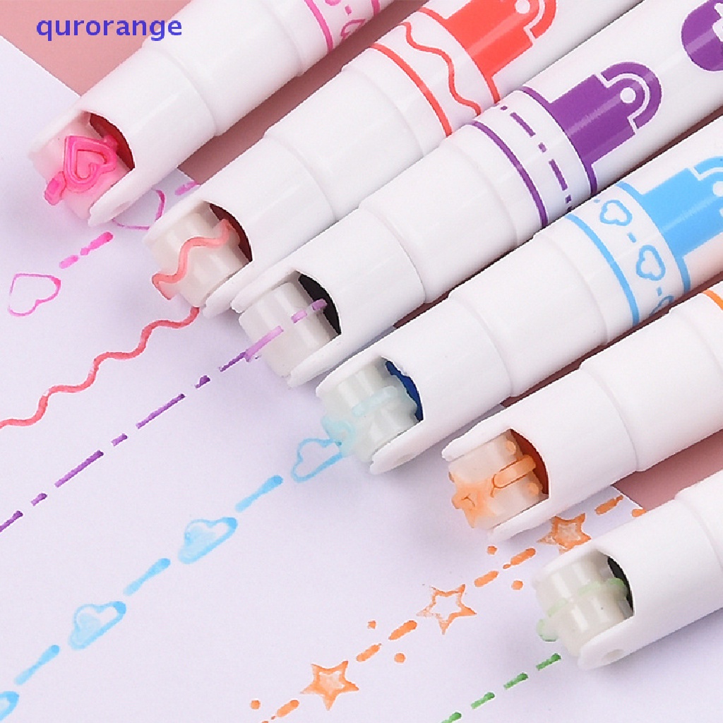 qurorange 6PCS Line Shaped High Pens Multi Colorful Roller Tip Curve ...
