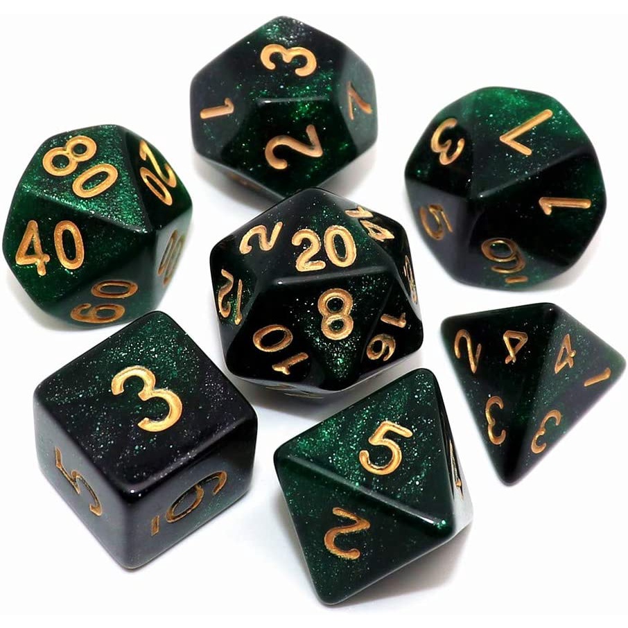 Polyhedral DND Dice Set Long lanh Xúc xắc cho Dungeon và Dragons D & D ...