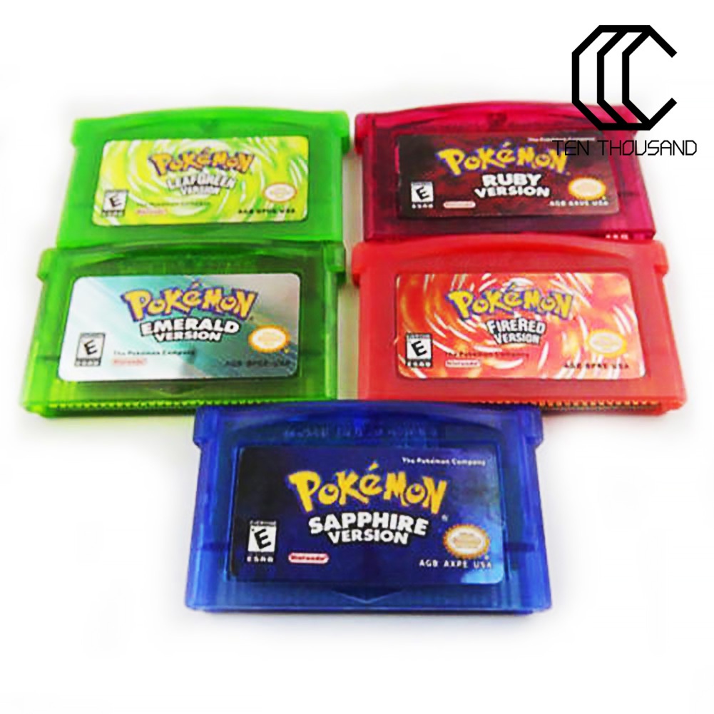 [TT]☼Sapphire/Emerald/ Red/Leaf Green/Ruby Pokemon Game Card Cartridge ...
