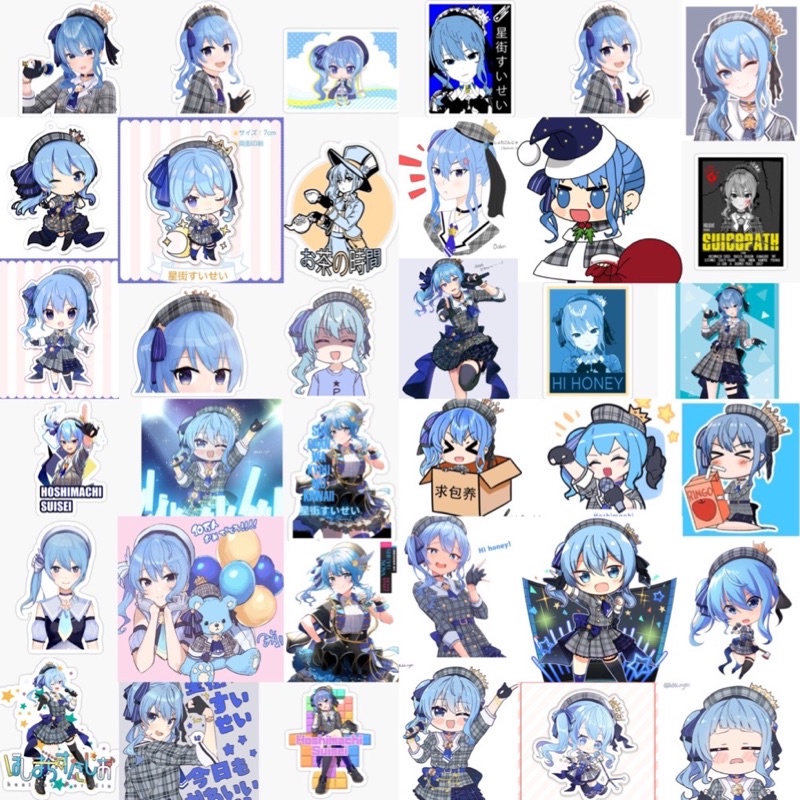 Ảnh dán Sticker Hoshimachi Suisei 30-60 cái ép lụa khác nhau /Hình dán ...