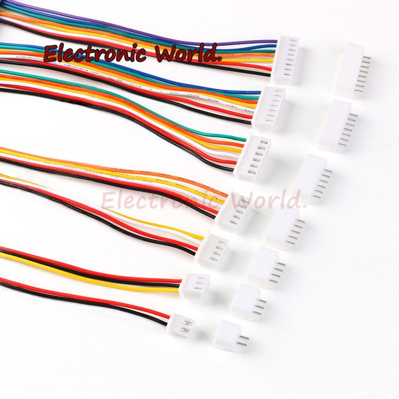 Set 5 Đầu Nối Dây jst xh2.54 xh 2.54mm 2 / 3 / 4 / 5 / 6 / 7 / 8 / 9 / 10 pin 200mm 26awg ...