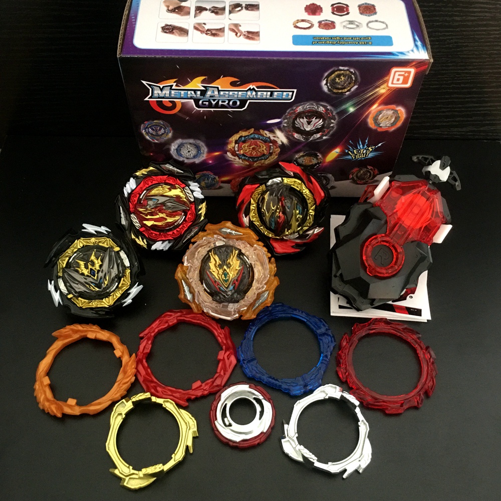 4PCS Beyblade Burst Set with Custom B-184 Launcher Gift Toys for ...