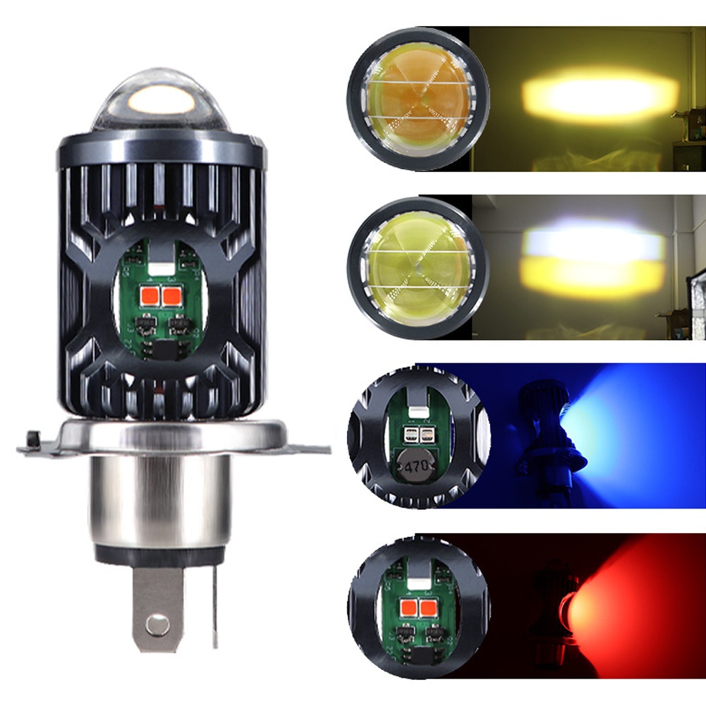Đèn Pha LED H4 H6 BA20D P15D 4 Màu Chuyên Dụng Cho Xe Mô Tô | Shopee Việt Nam