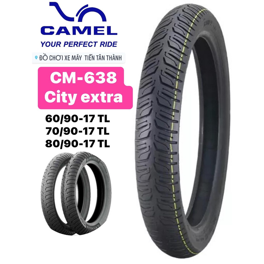 VỎ LỐP XE MÁY CM- 638 60/90 - 70/90 - 80/90 - 17 INCHES _ CAMEL CMI_ cameltire | Shopee Việt Nam